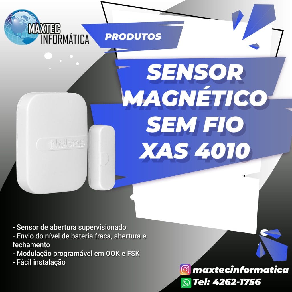 Sensor Magnético Sem Fio Intelbras Xas 4010 Smart - Maxtec Informática
